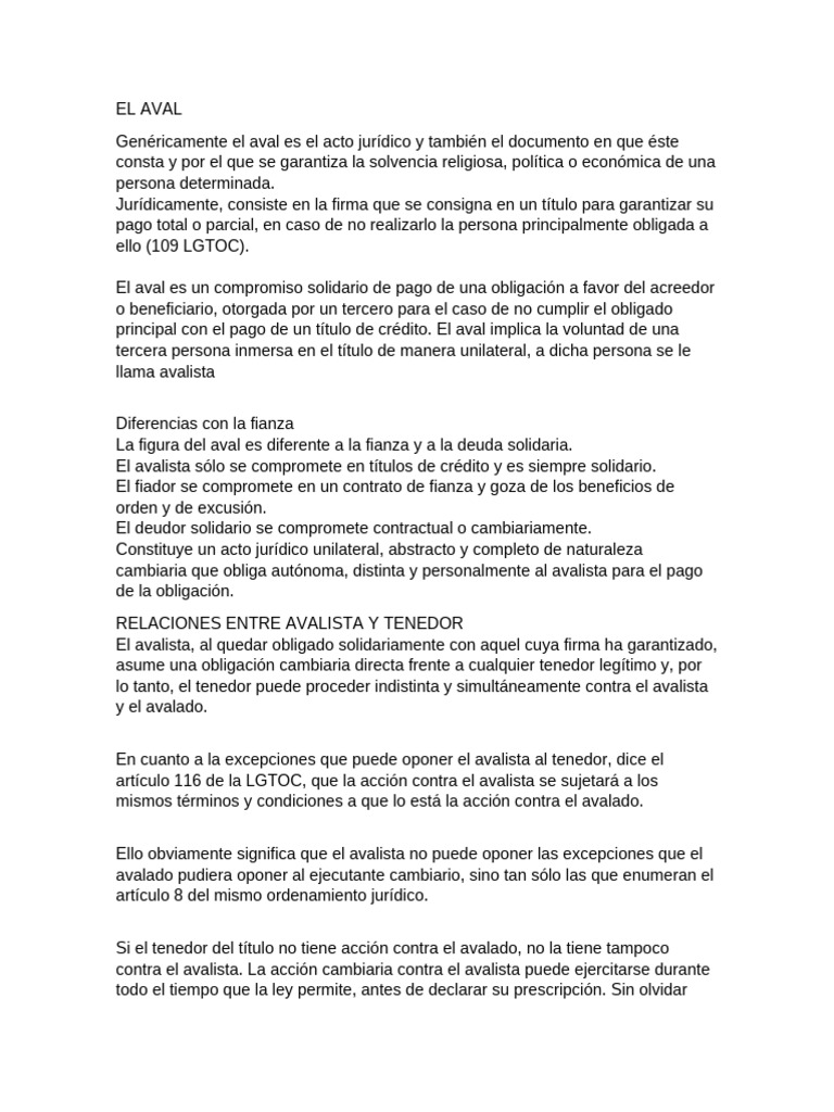 El Aval | PDF | Pagaré | Pagos