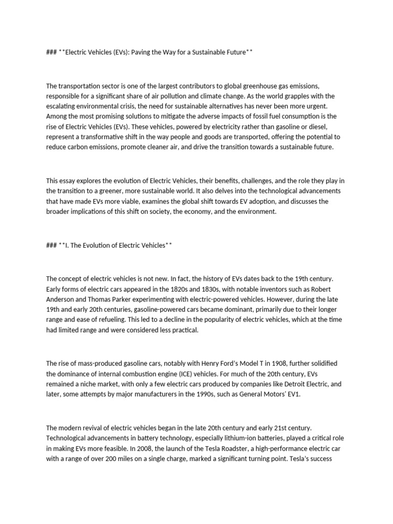 EV Adoption: Benefits and Challenges | PDF | Electric Vehicle ...