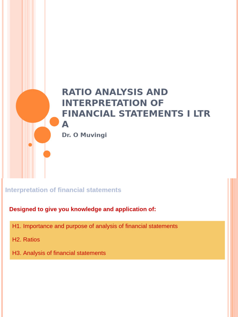 Analysis and Interpretation of Financial Statements I Lecture A | PDF ...
