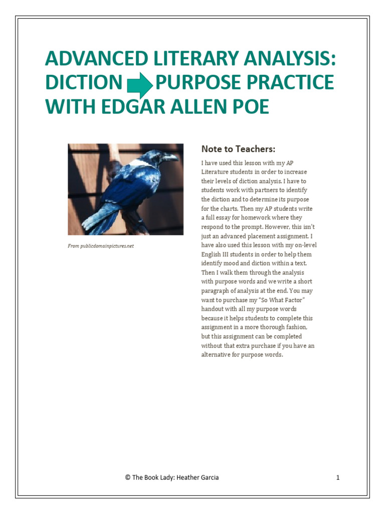 AP & English III Diction Analysis | PDF | The Raven