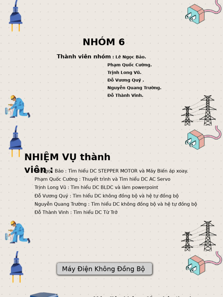 Máy điện động cơ KDB nhóm 6 | PDF