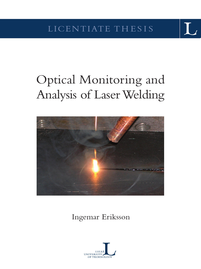 Optical Monitoring and Analysis of Laser Welding | PDF | Laser | Optics
