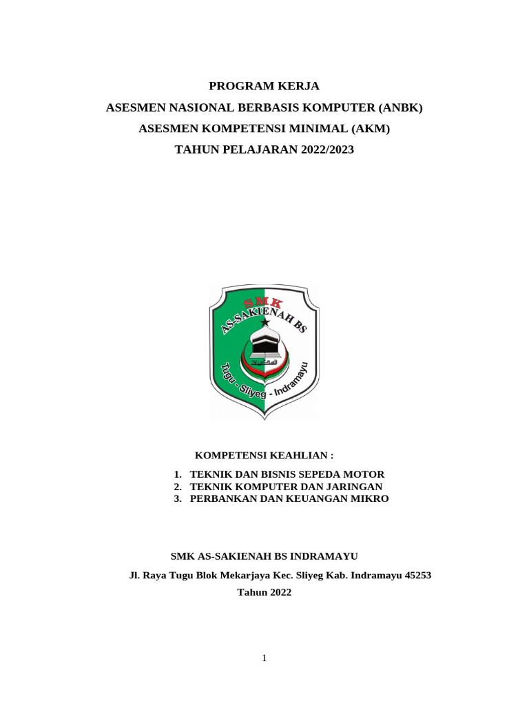 Program Kerja Anbk 2022 | PDF | Komputer