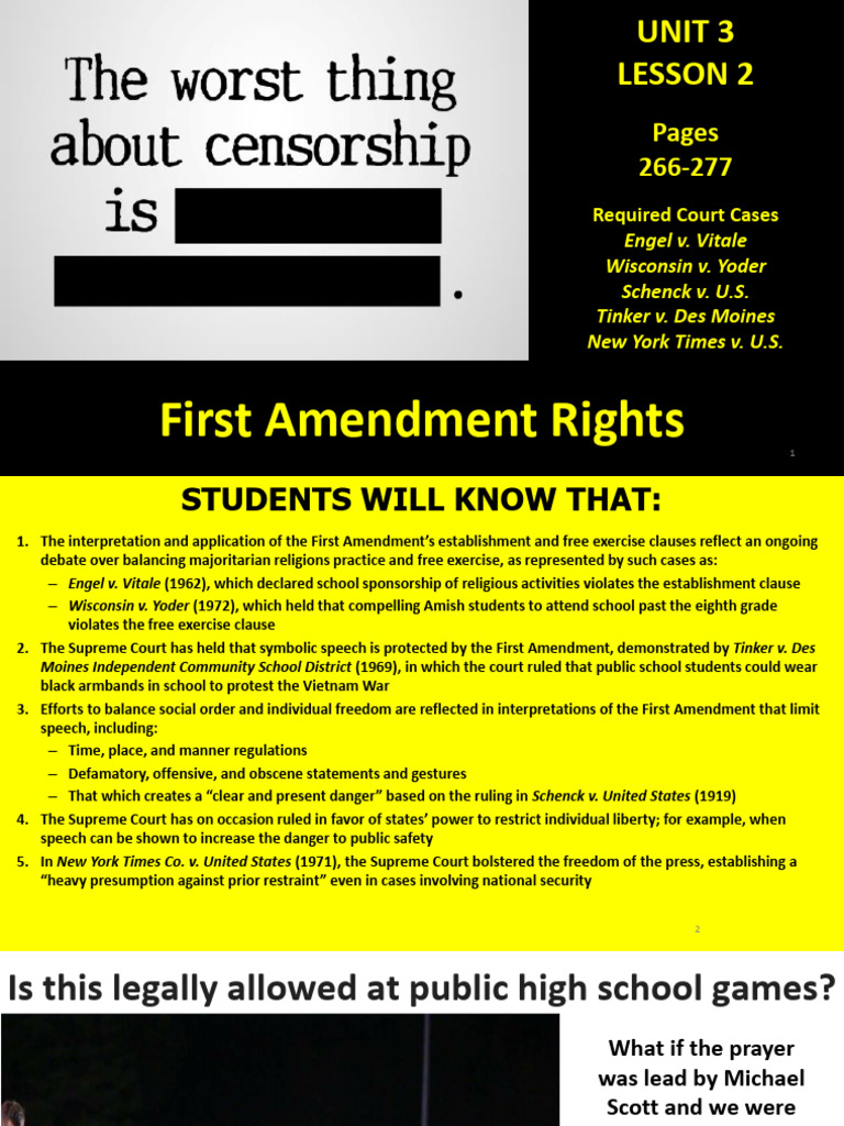 Engel v. Vitale: Prayer in Schools Unconstitutional | PDF | First ...
