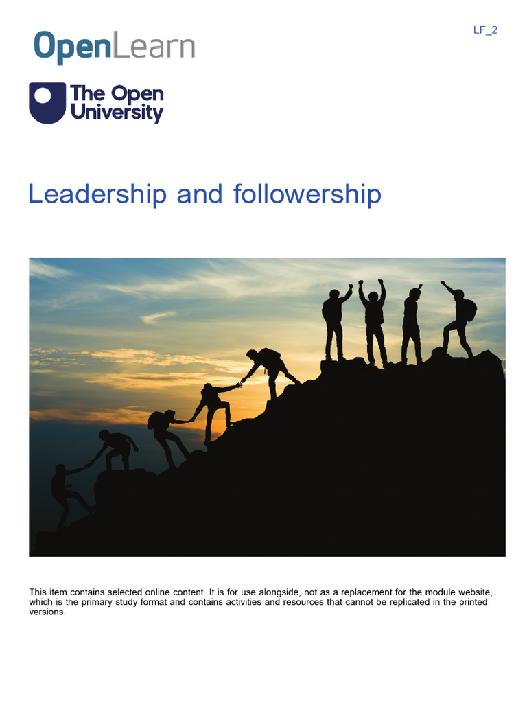 Leadership and Followership Printable | PDF | Leadership | Creative ...