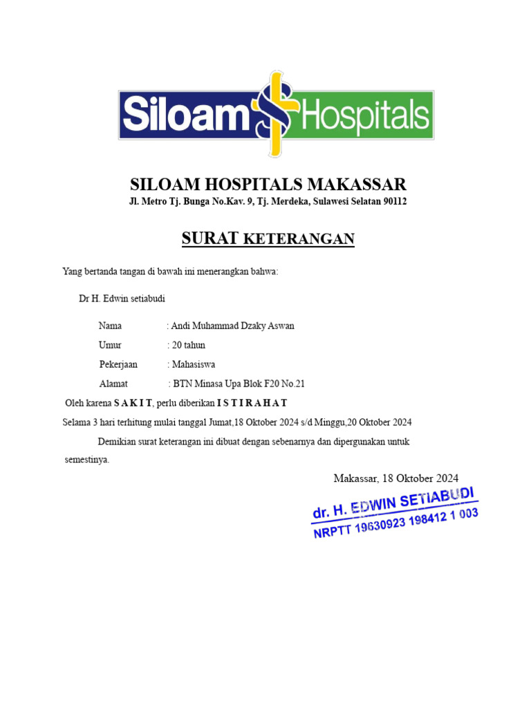 Surah Sakit Andi Muhammad Dzaky Aswan | PDF