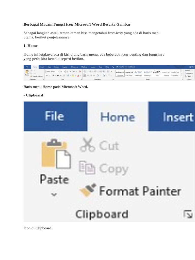 Fungsi Icon Microsoft Word dan Gambarnya | PDF | Komputer
