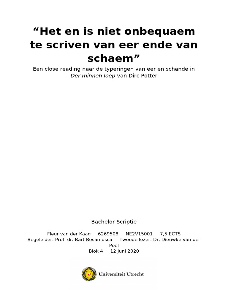 Scriptie FVDK | PDF