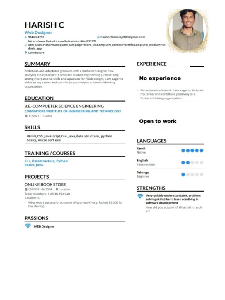 Harish Resume | PDF | Computers