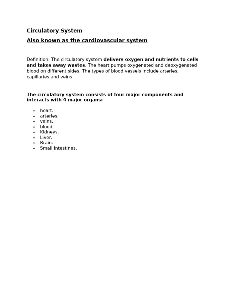 Circulatory System Note | PDF | Blood | Heart