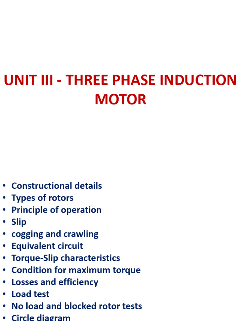 Unit 3 PPT Notes | PDF | Electric Motor | Machines Unit 3 PPT Notes | PDF | Electric Motor | Machines