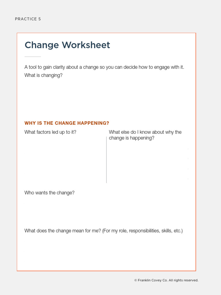 Change Management Worksheet Guide | PDF