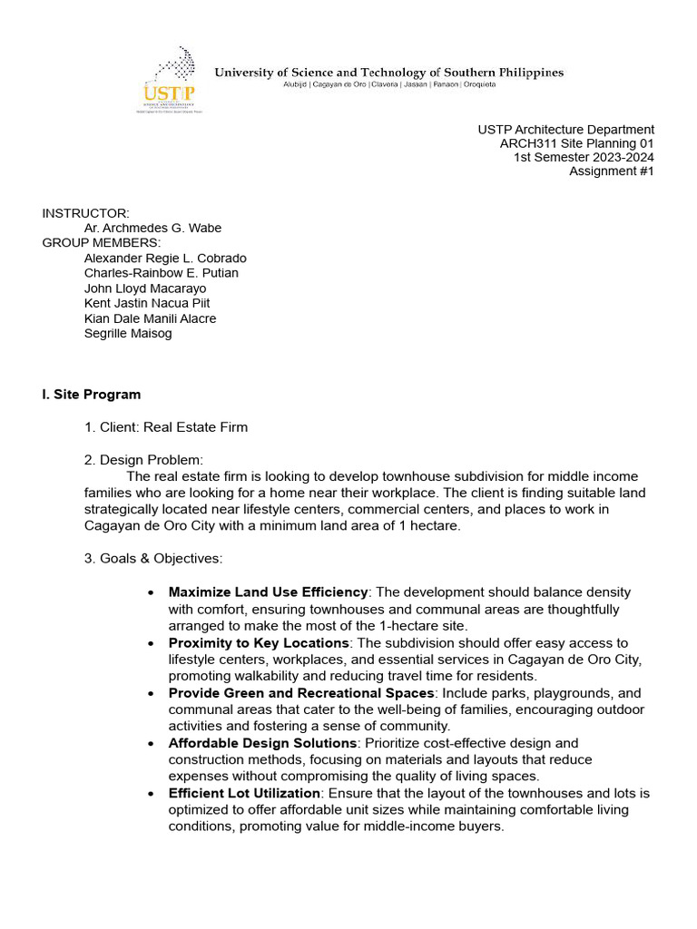 Townhouse Subdivision Site Selection | PDF | Playground