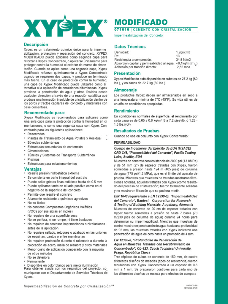 2016-12 XYPEX - Modificado - (Spain) | PDF | Materiales | Ingeniería ...