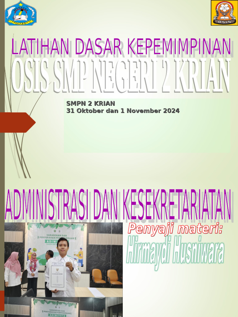Administrasi dan Surat OSIS SMPN 2 | PDF