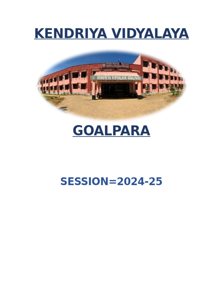 Kendriya Vidyalaya Goalpara (Bhargab) | PDF