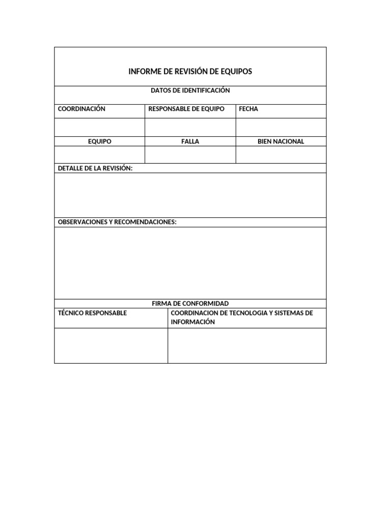 Formato Informe Tecnico | PDF | Informática