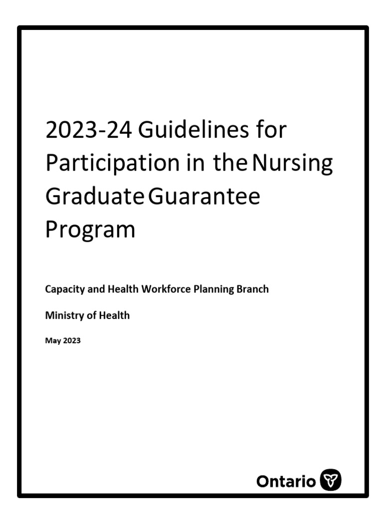 2023-24 Nursing Graduate Guarantee Guidelines | PDF | Nursing | Employment