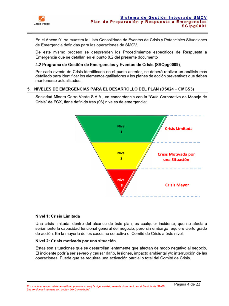 Plan de Emergencias SMCV | PDF | Informática