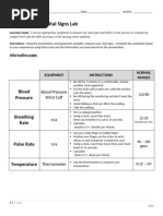 Vital Signs Sheet | PDF | Physiology | Physical Examination