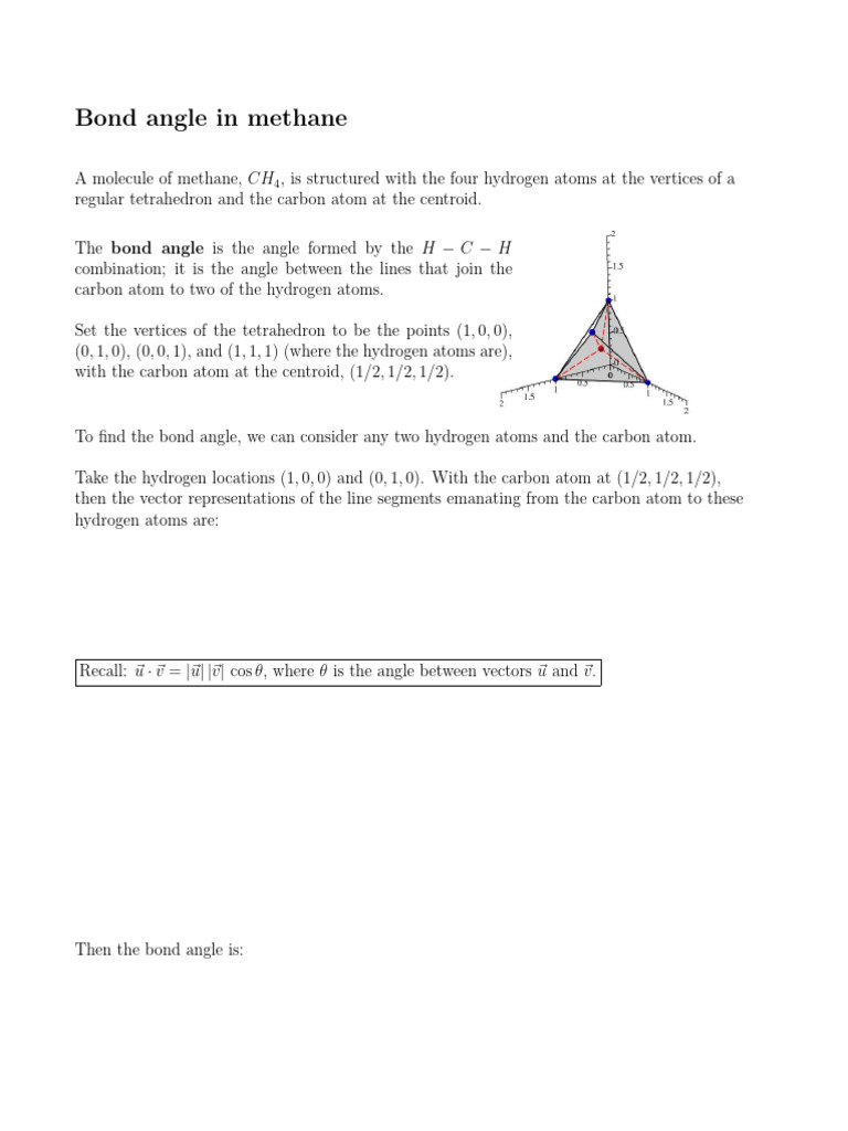Methane Bond Angle | PDF