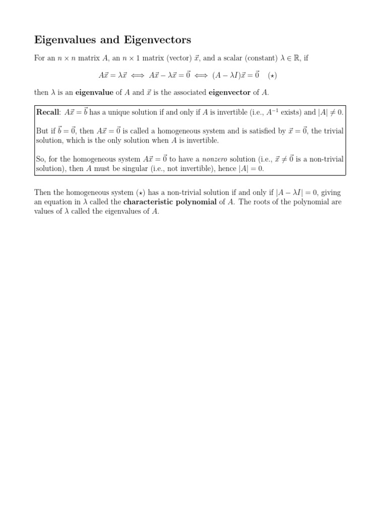 eigenvalues_vects | PDF | Eigenvalues And Eigenvectors | Abstract Algebra