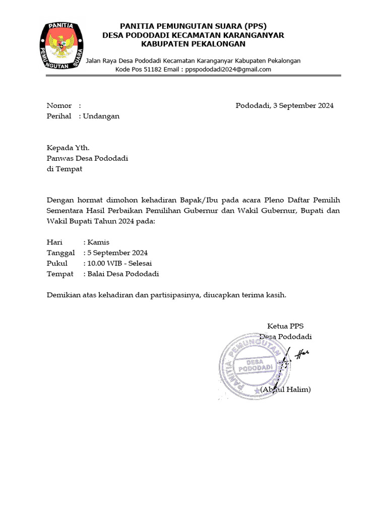 Undangan DPSHP PKD | PDF