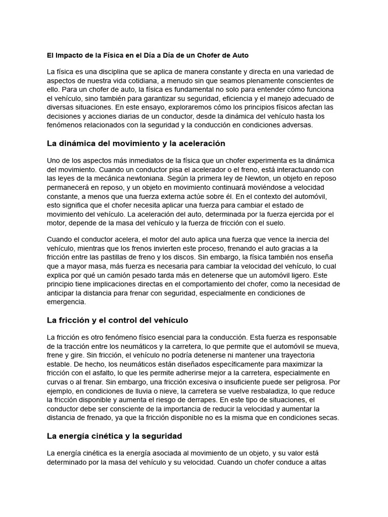 Física y conducción: mecánica de fluidos | PDF | Fuerza | Mecanica clasica
