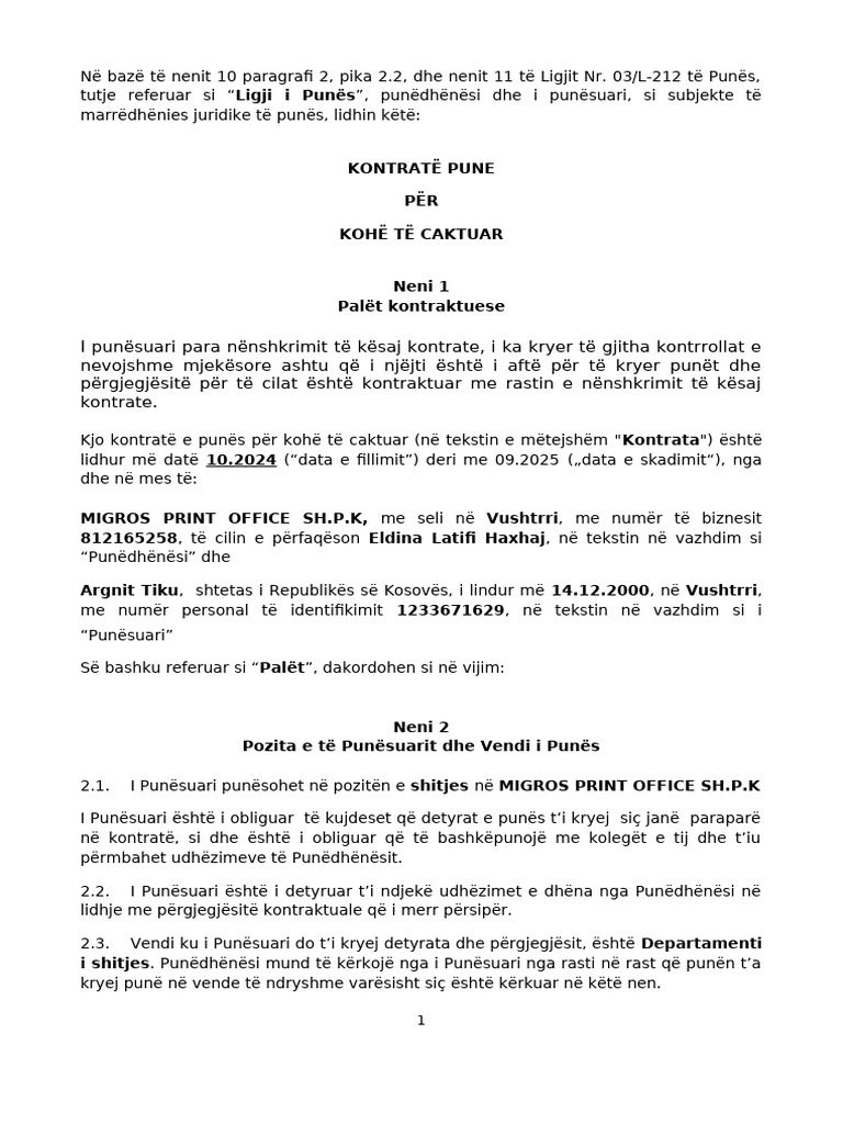 Kontrate Pune | PDF