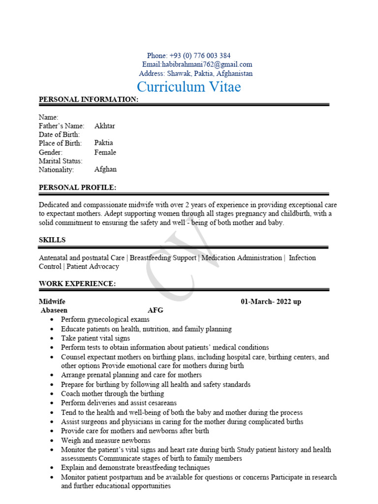 Zaroka Midwife | PDF | Childbirth | Obstetrics