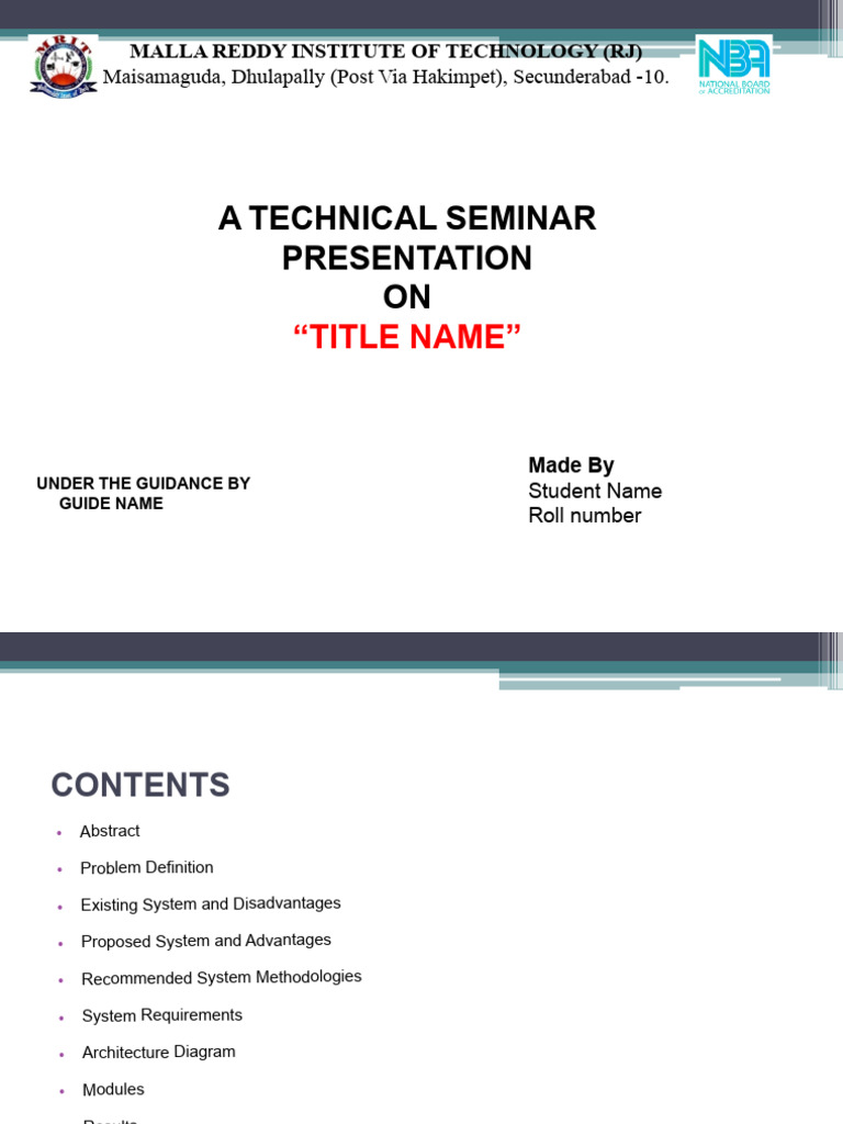 Iv Year Technical Seminar Presentation | PDF | Data | Computing