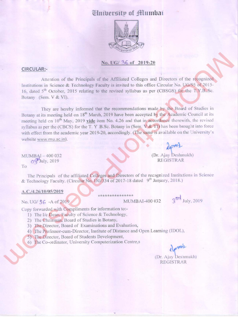 BSC BSC Botany Tybsc Semester 5 6 Syllabus Cbcs | PDF | Botany | Dna ...