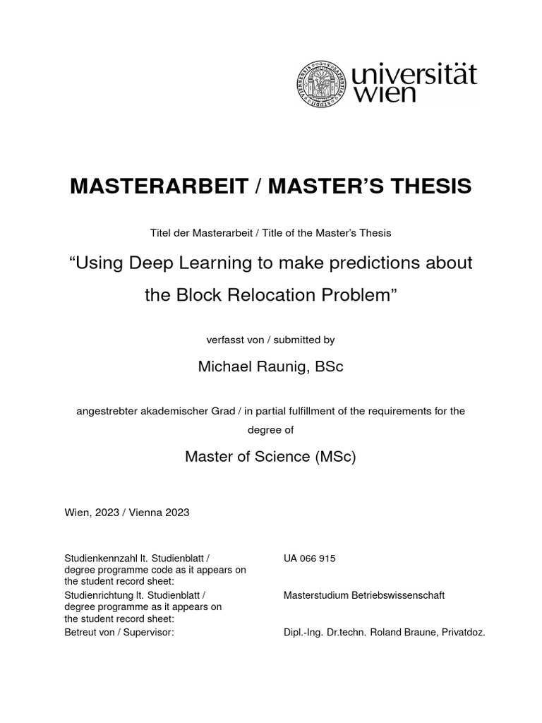 Masterarbeit / Master'S Thesis: "Using Deep Learning To Make Predictions About The Block ...