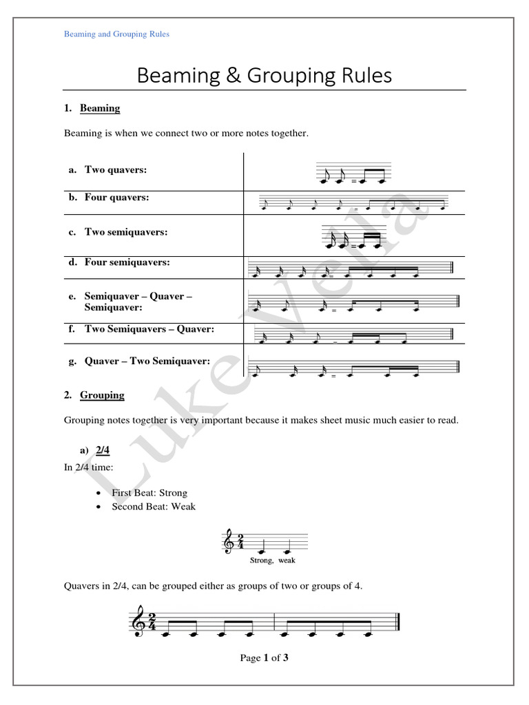 Beaming and Grouping Rules | PDF | Art
