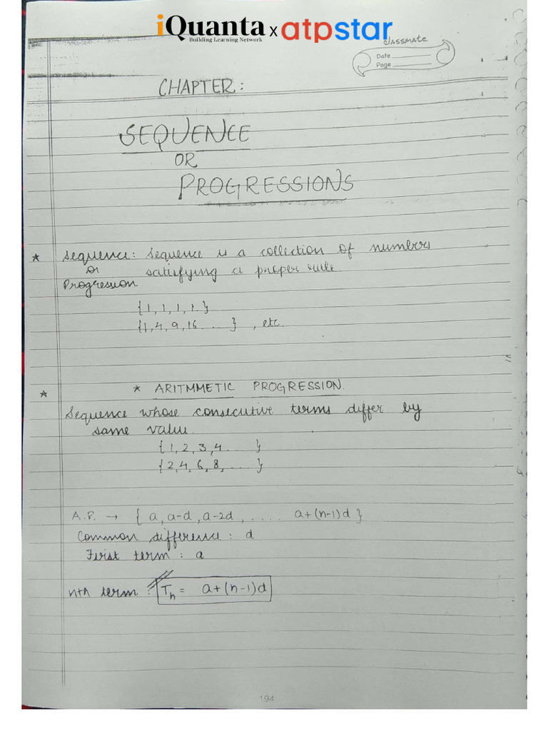 Sequence & Series | PDF | Evaluation Methods | Educational Stages
