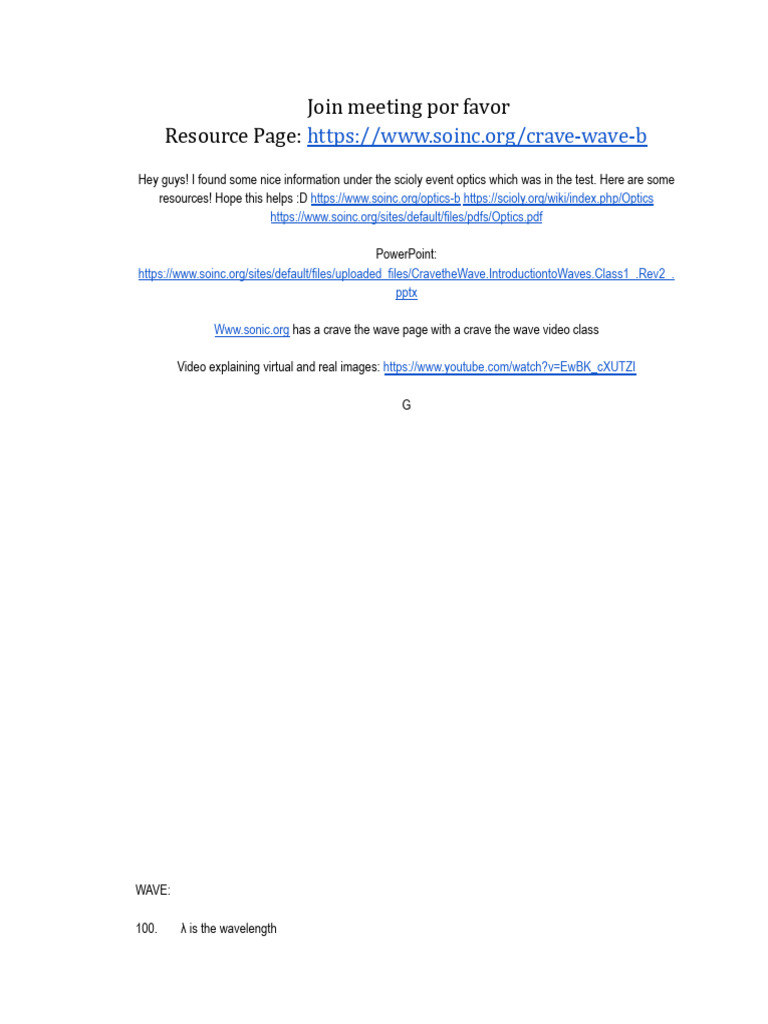 Crave The Wave Notes | PDF | Electromagnetic Radiation | Optical Filter