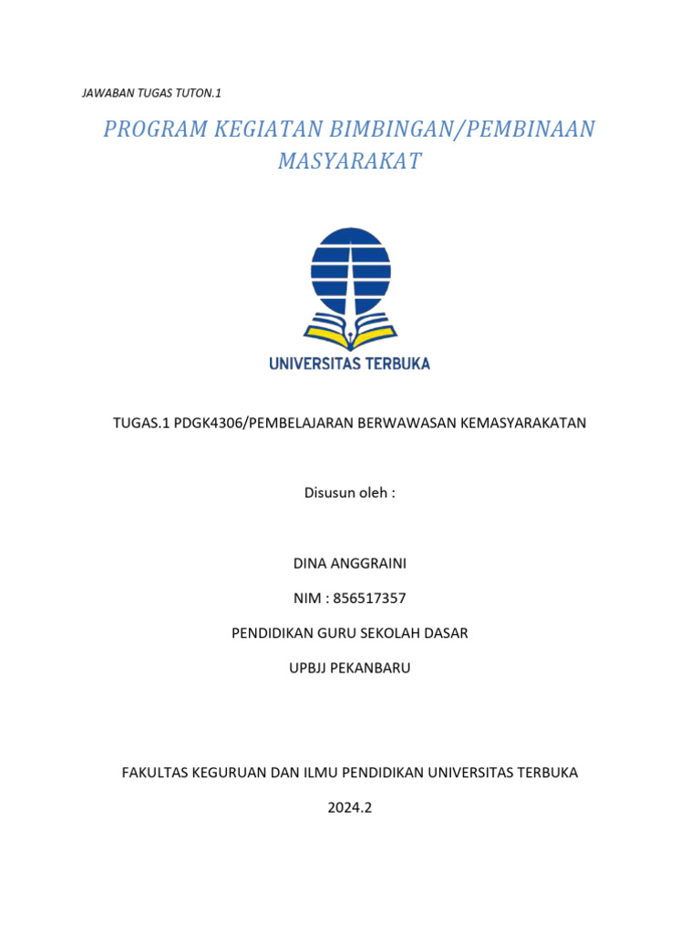 Jawaban Tugas Tuton | PDF