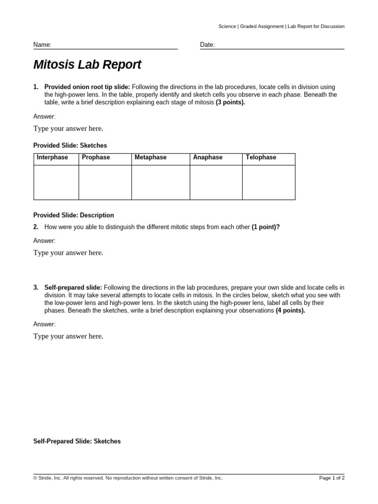 Observing Mitosis Lab | PDF