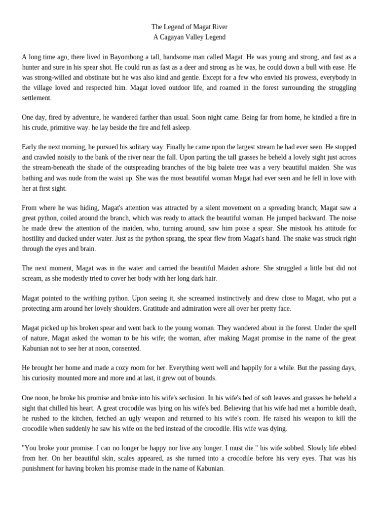 The Legend of Magat River | PDF