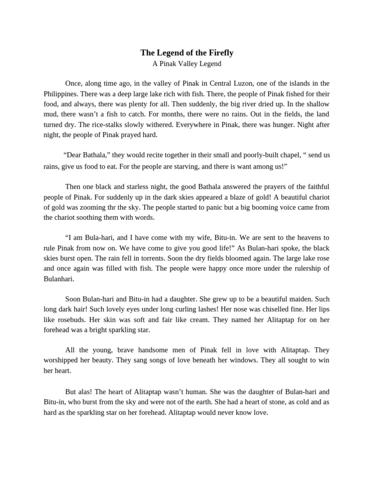 The Legend of Firefly | PDF | Poetry | Classics