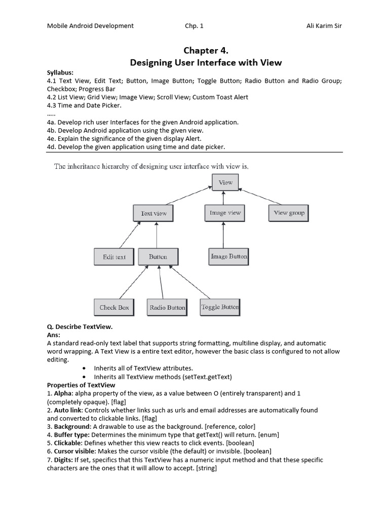 Chapter 4 Designing User Interface With View | PDF | Cursor (User Interface) | Android ...