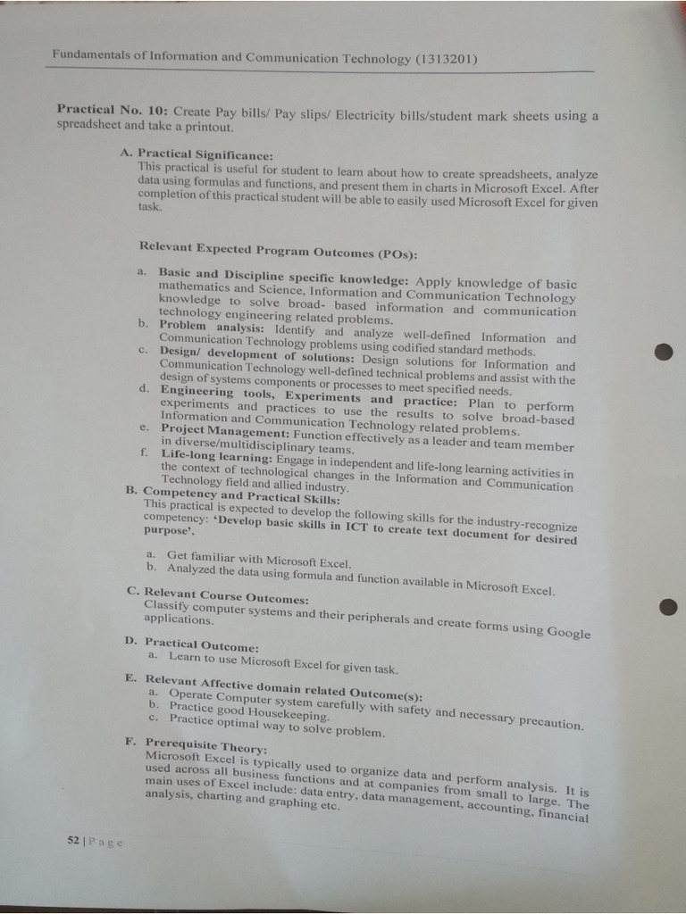 FOICT Lab Practical No 10 | PDF