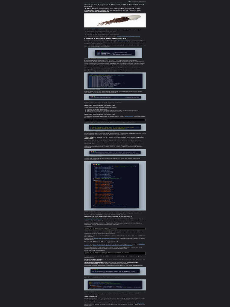 Set Up An Angular 8 Project With Material and NGXS - Reader Mode | PDF | Command Line Interface ...