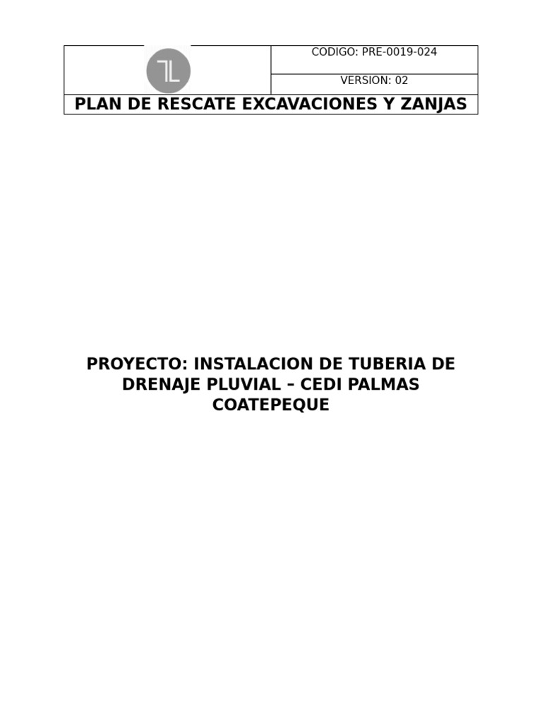 Plan de Rescate en Excavaciones y Zanjas | PDF | Oxígeno | Atmósfera