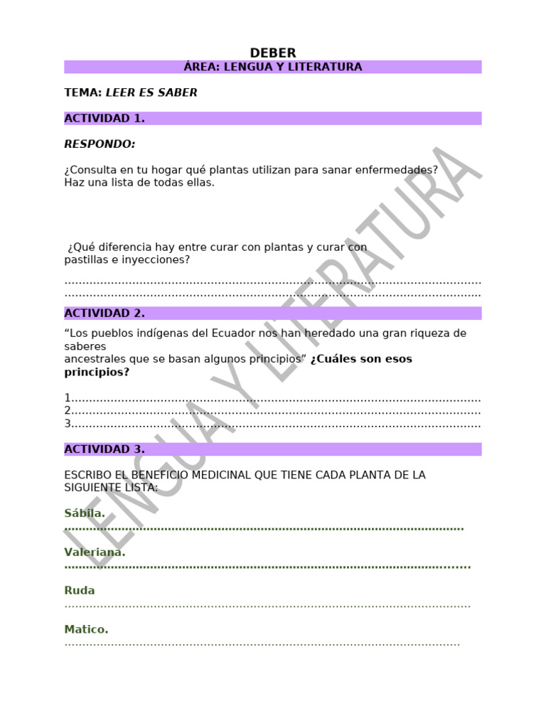 Deber de Lengua-Extra | PDF