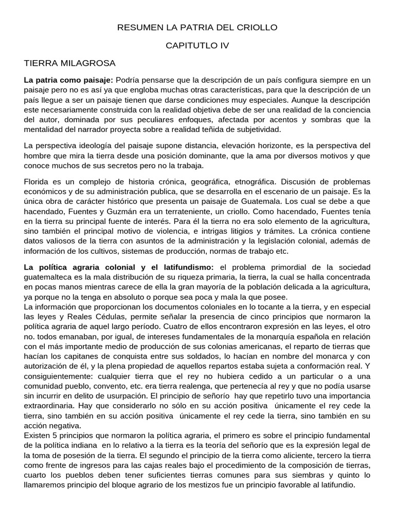 RESUMEN LA PATRIA DEL CRIOLLO Cap. 4 | PDF | Imperio español | Guatemala