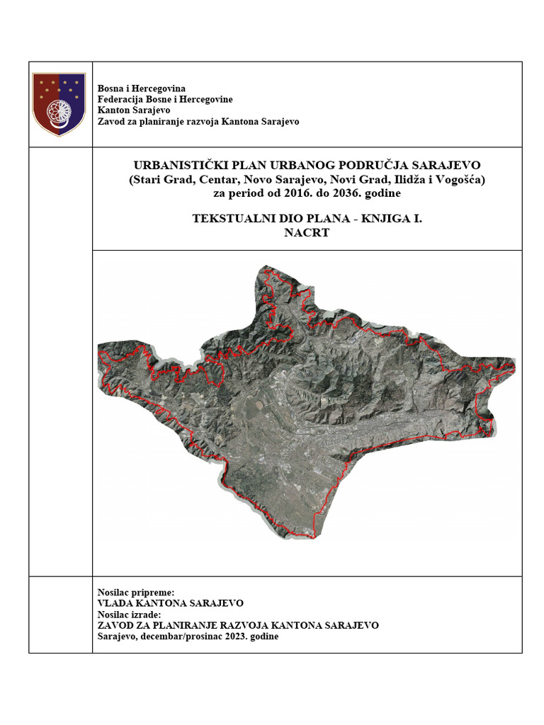 Urbanisticki - Plan - Urbanog - Podrucja - Sarajevo - Nacrt - Plana ...