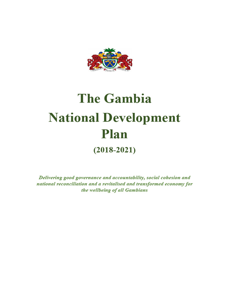 Gambia National Development Plan 2018-2021 | PDF | Wash | Governance