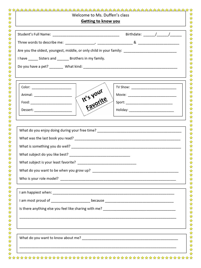 Microsoft Word - GettingtoKnowYouWorksheet-1 | PDF