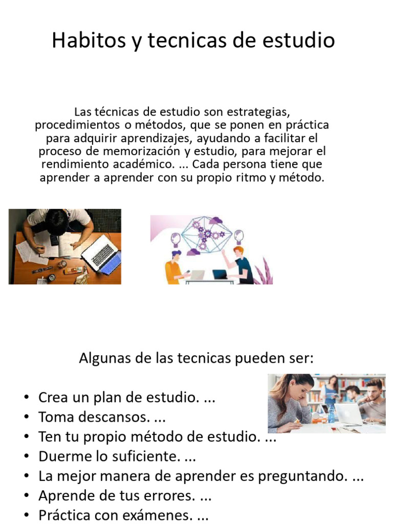 Habitos y Tecnicas de Estudio | PDF | Crecimiento personal y profesional | Arte
